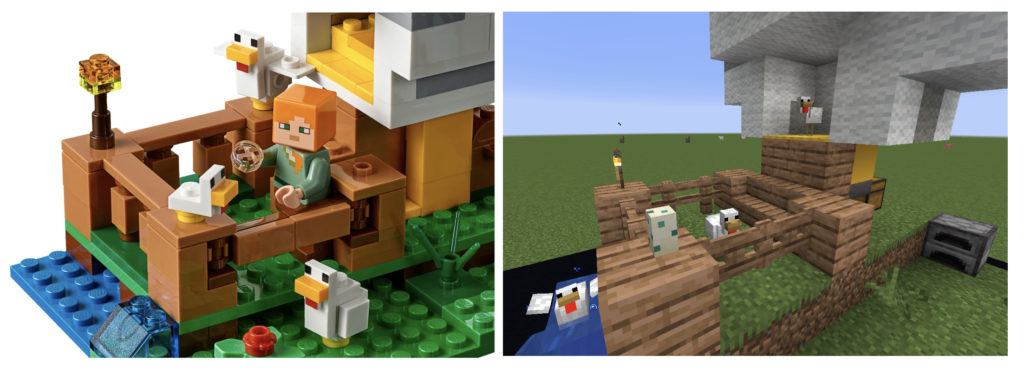 Building LEGO Minecraft Sets in Minecraft