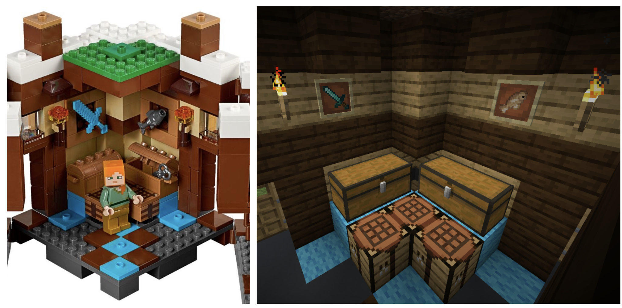 Building LEGO Minecraft Sets in Minecraft