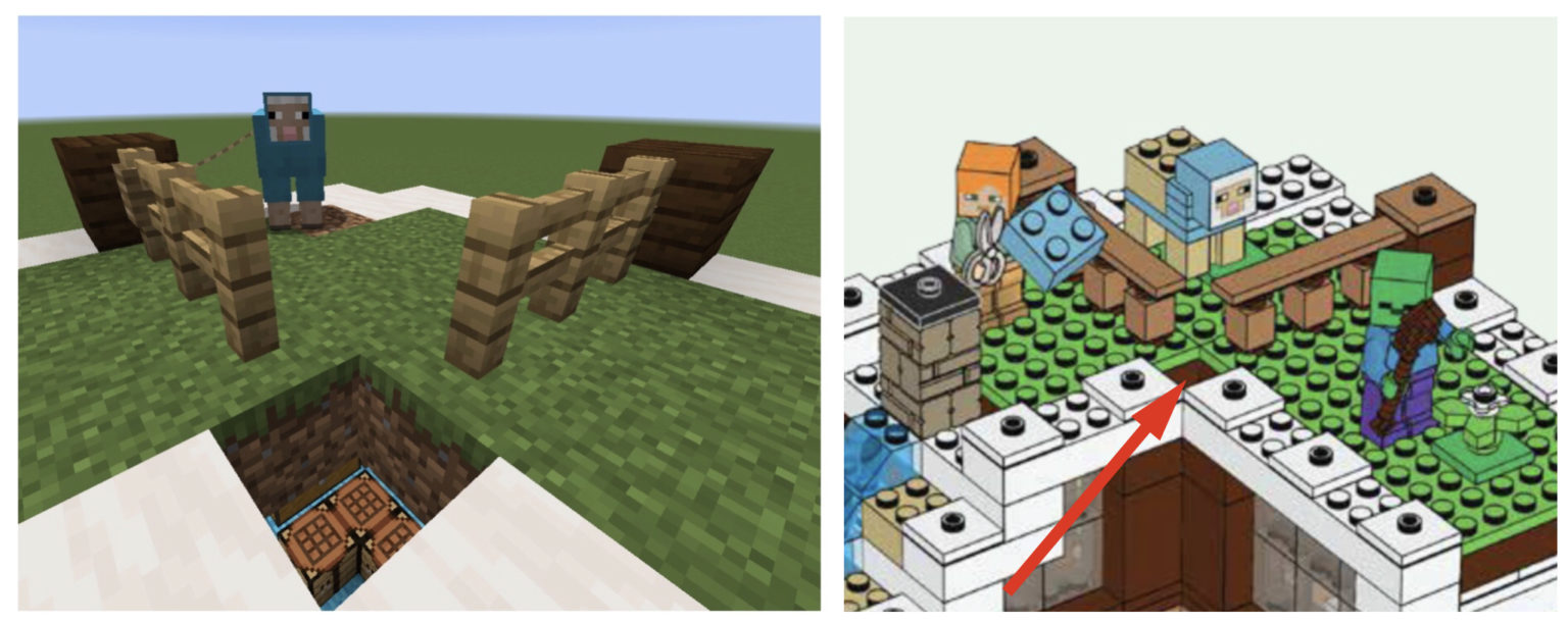 Building LEGO Minecraft Sets in Minecraft