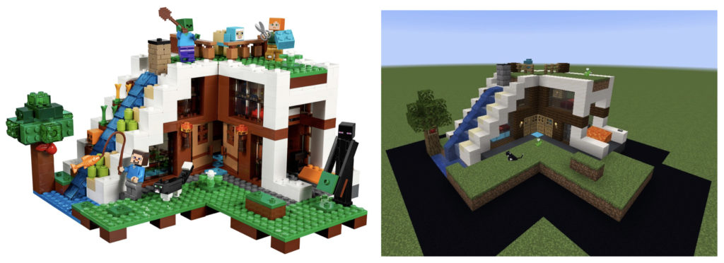 Building LEGO Minecraft Sets in Minecraft